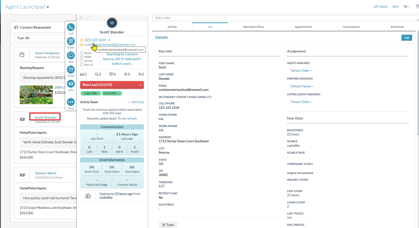 Agent Launchpad- Contact Requested