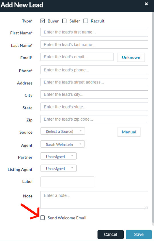 Add a Lead Manually