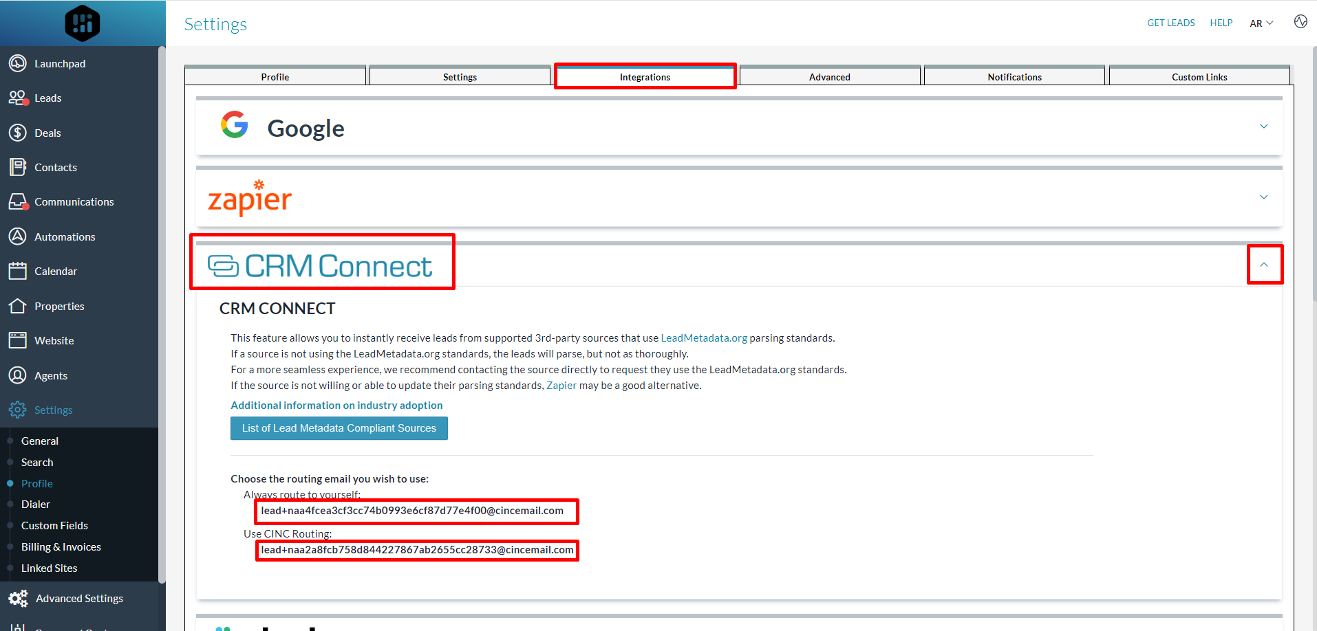 CRM Connect Integration