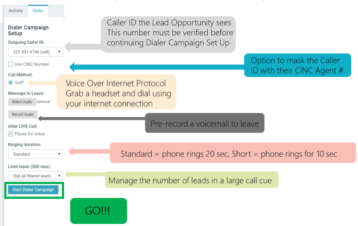 How To Use the Dialer