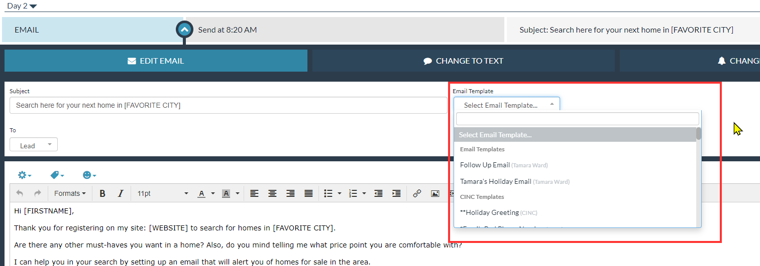 Creating Custom Email and Text Templates With the CINC Template Manager