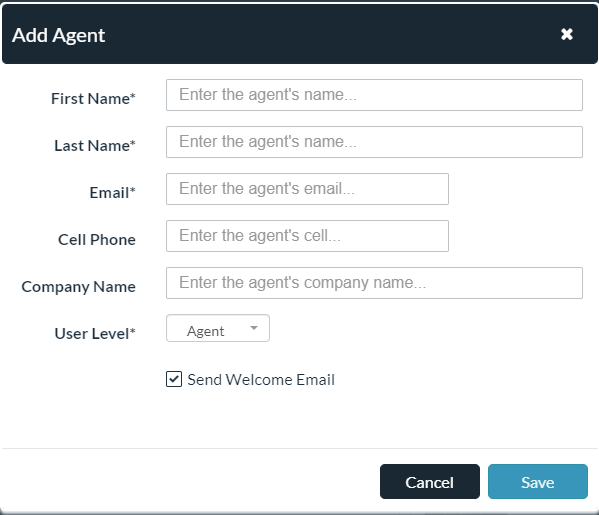 Adding an Agent or Partner