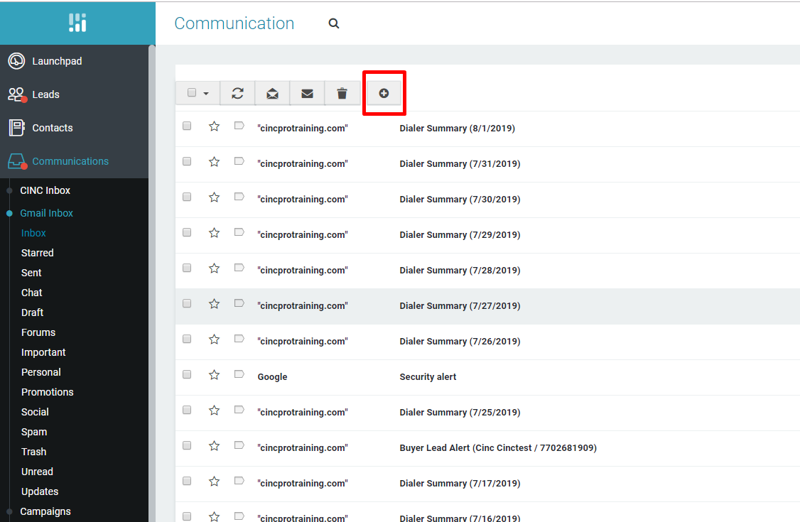 Compose a Gmail Message through CINC