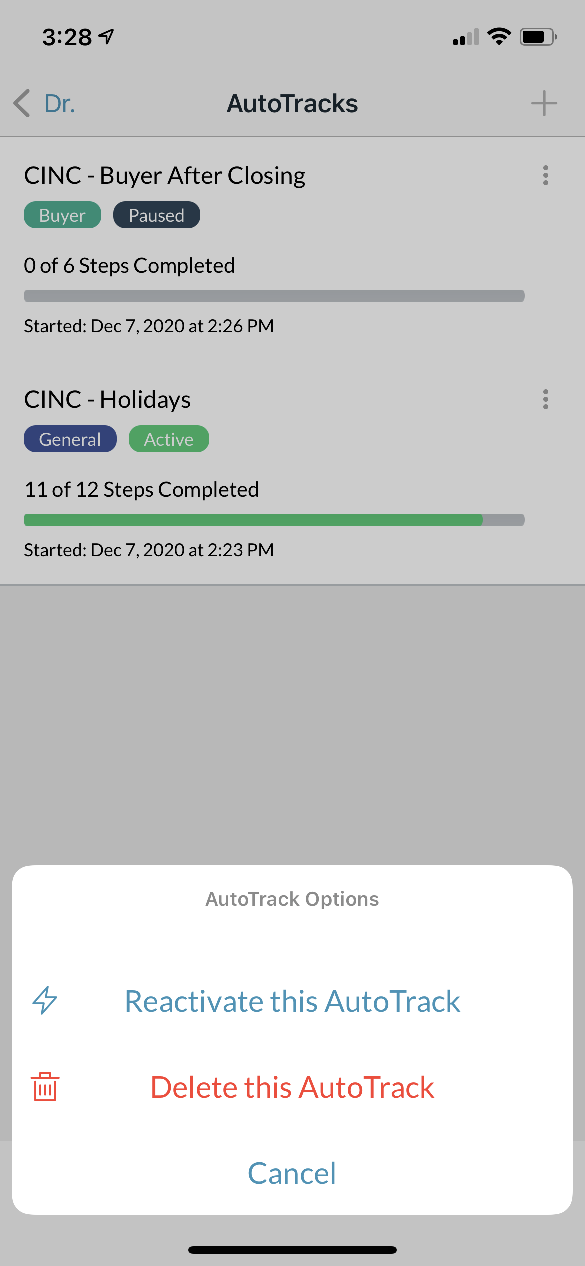 AutoTracks on the CINC Agent App