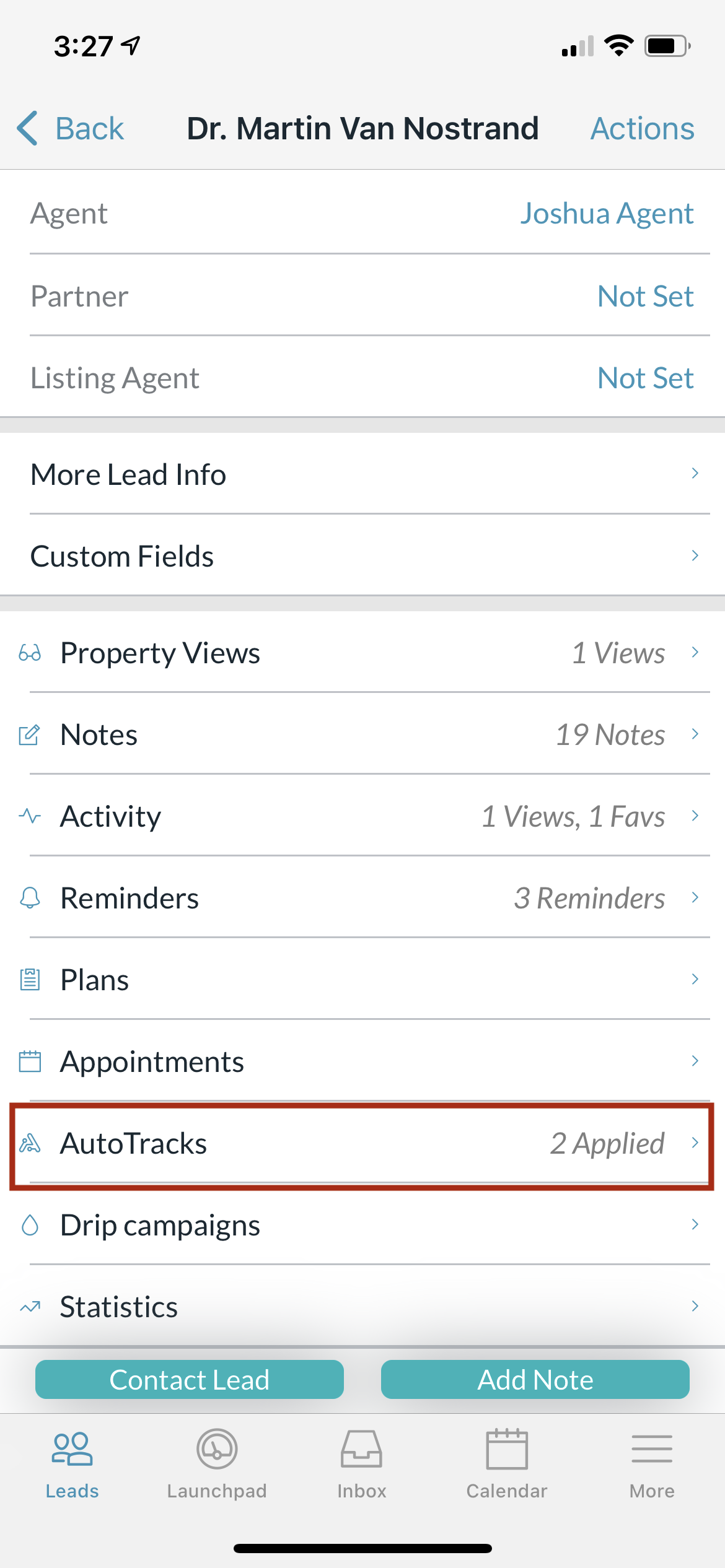 AutoTracks on the CINC Agent App