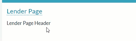 Adding a Lender Section/Lender Page