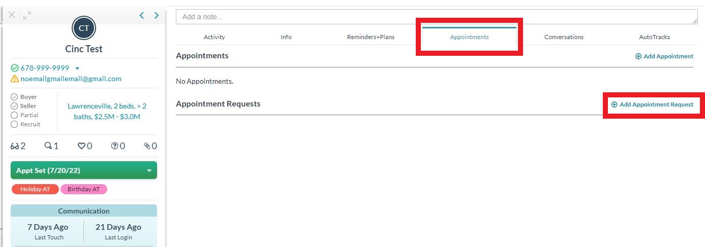 How to Use Appointment Requests