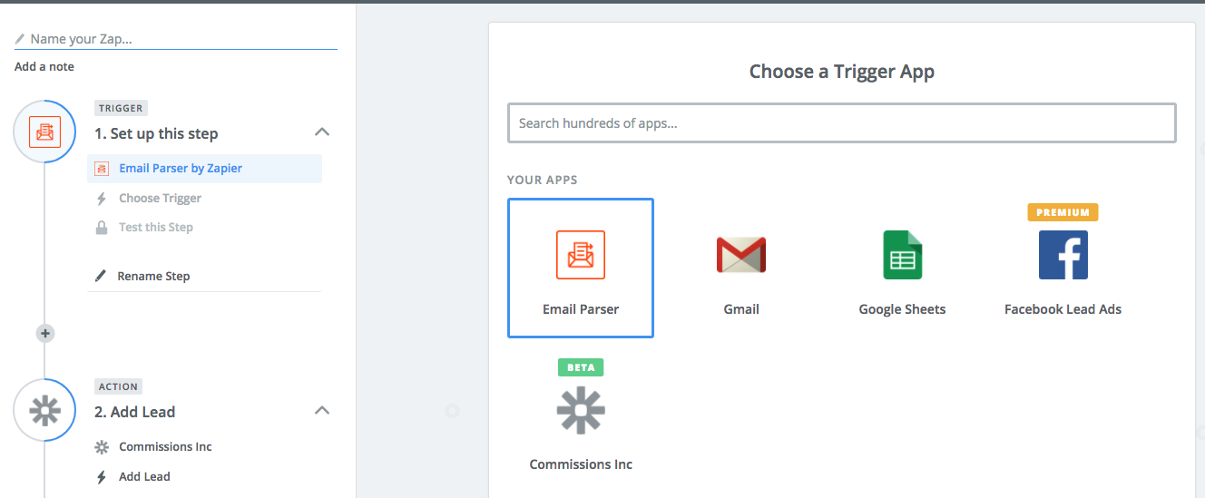 Setting Up "Zaps" In Zapier