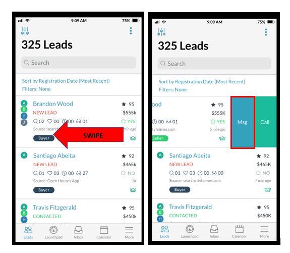 CINC Agent - Send Email/Text to a Lead