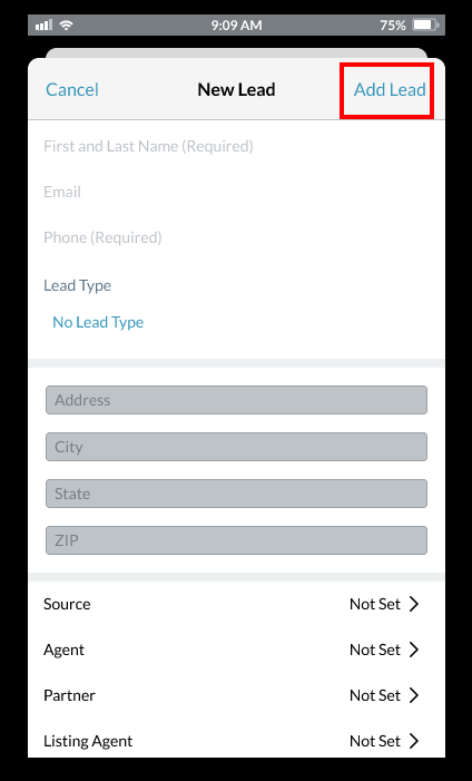 Add a Lead Manually