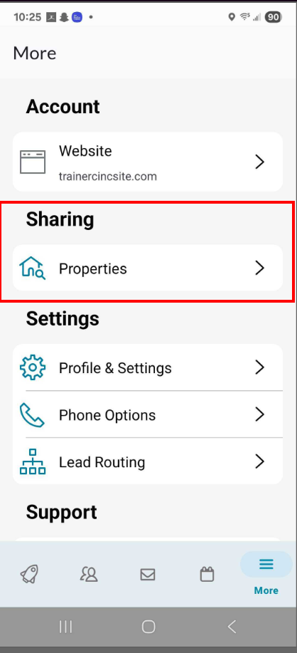 Property Sharing on the CINC Agent App