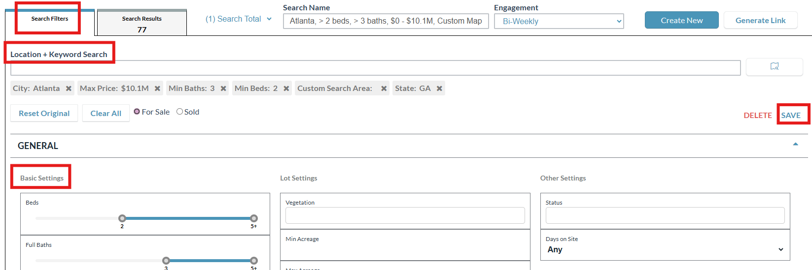 Creating and Editing Saved Searches